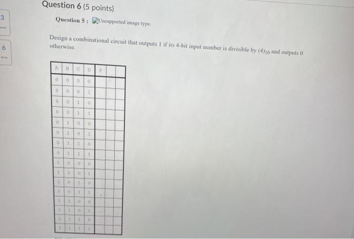 Solved Question 6 5 Points Question 5 Unsupported Image 5540