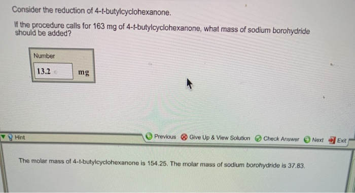 Solved Consider The Reduction Of 4 T Butylcyclohexanone If