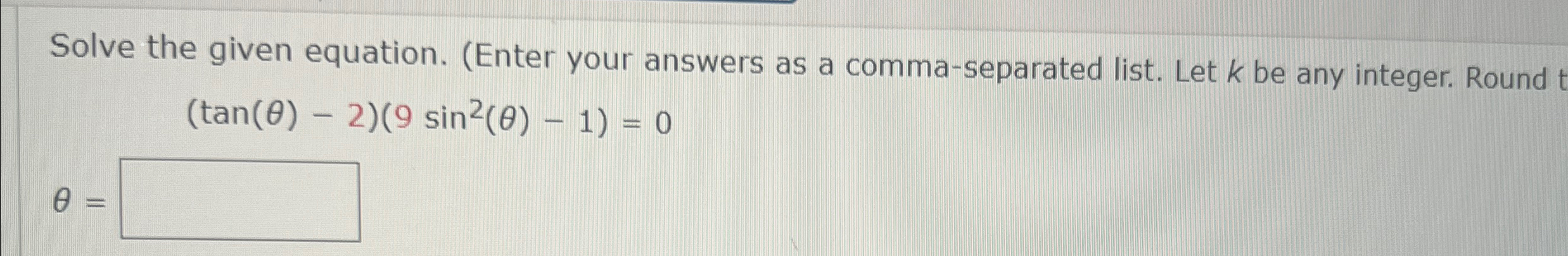 Solved Solve the given equation. (Enter your answers as a | Chegg.com