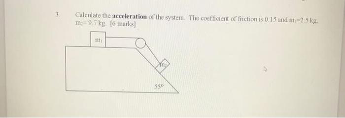 Solved Calculate the acceleration of the system. The | Chegg.com
