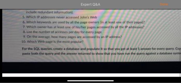 Solved Database Querying Assignment - SQL Suppose we have a | Chegg.com