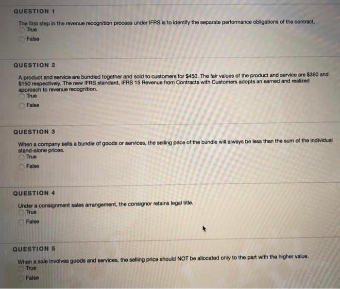 Solved QUESTION 1 The first step in the revenue recognition | Chegg.com