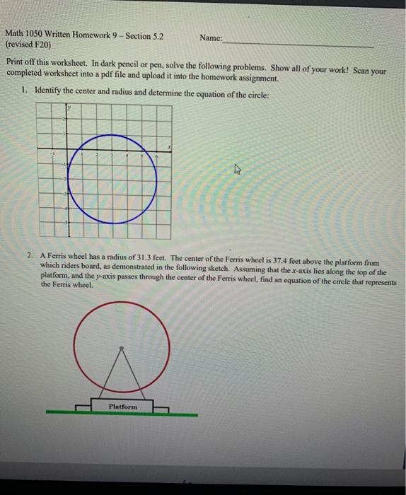 Solved Math 1050 Written Homework 9 - Section 5.2 Name: | Chegg.com Solved Math 1050 Written Homework 9 - Section 5.2 Name: | Chegg.com