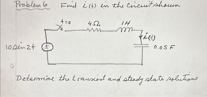 Solved Prablem 6 Find i(t) in the circuit shouen Determine | Chegg.com Solved Prablem 6 Find i(t) in the circuit shouen Determine | Chegg.com