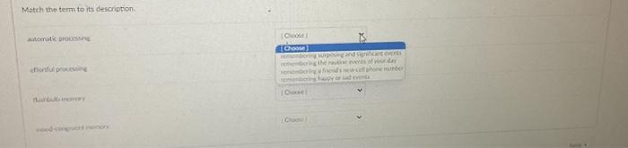 Solved Match the term to its description. automatic | Chegg.com