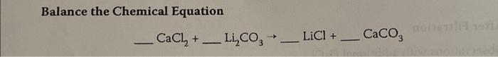 Solved Balance the Chemical Equation | Chegg.com