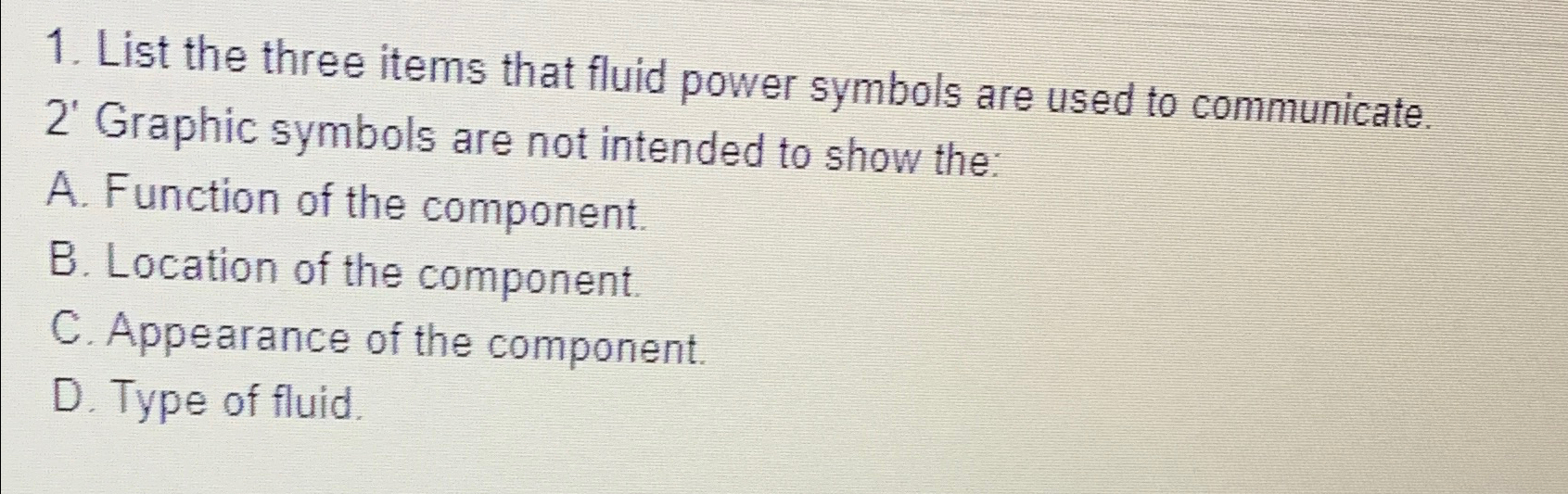 Solved List the three items that fluid power symbols are | Chegg.com