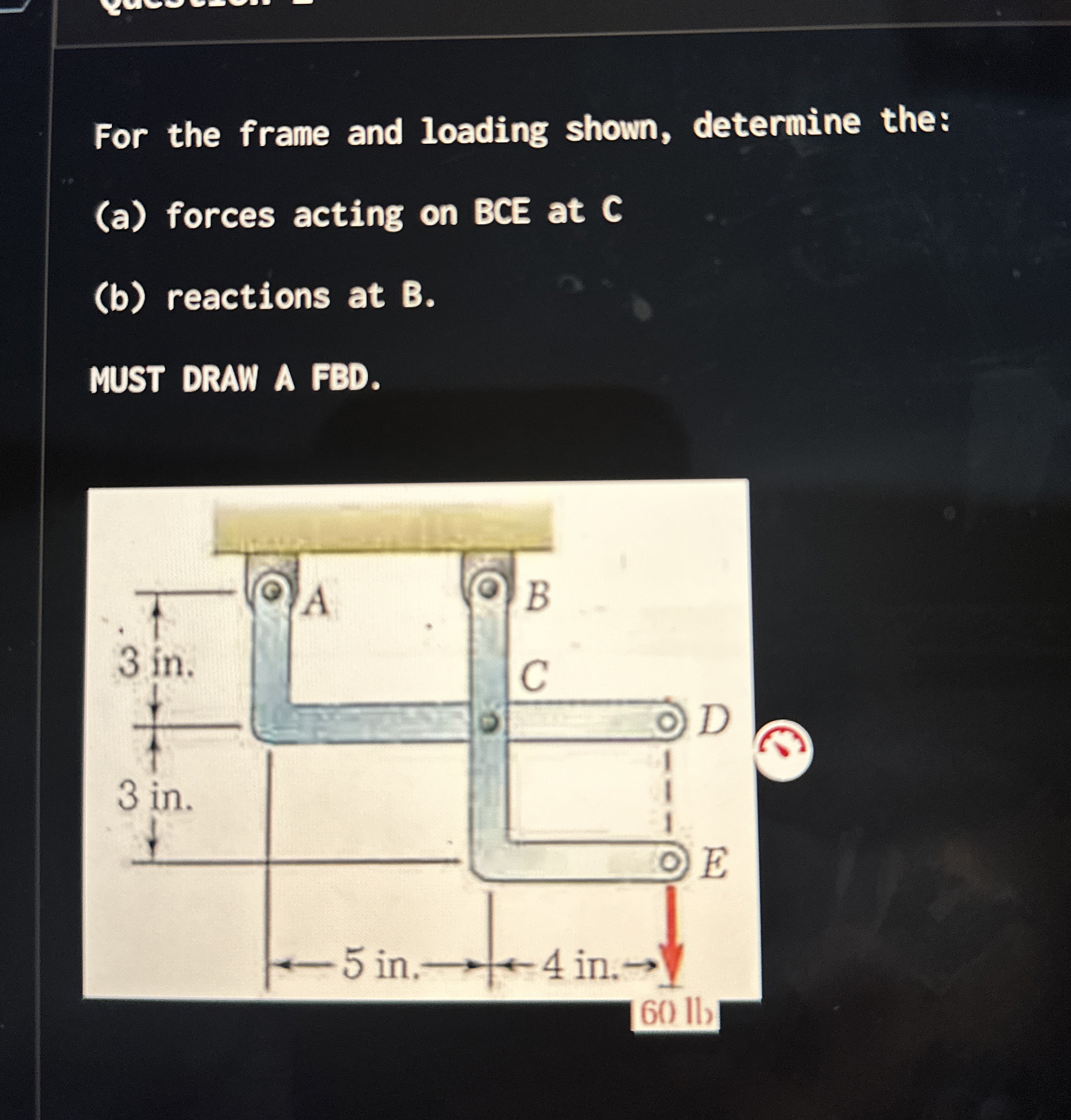 Solved For the frame and loading shown, determine the:(a) | Chegg.com