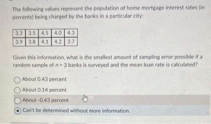 Solved The following values represent the population of home | Chegg.com