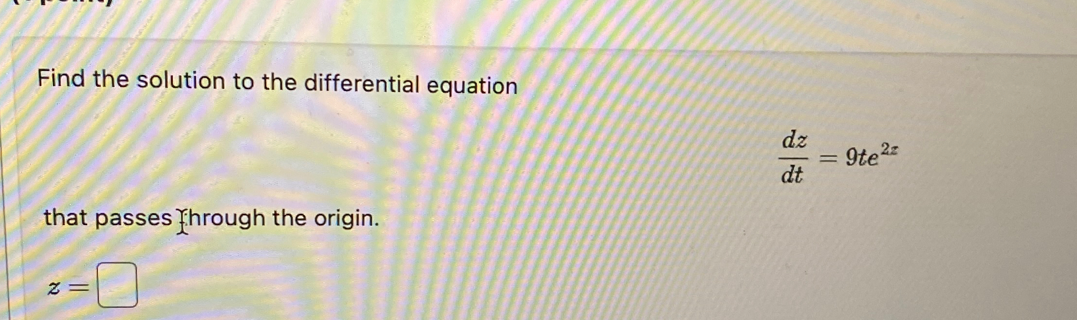 Solved Find the solution to the differential | Chegg.com