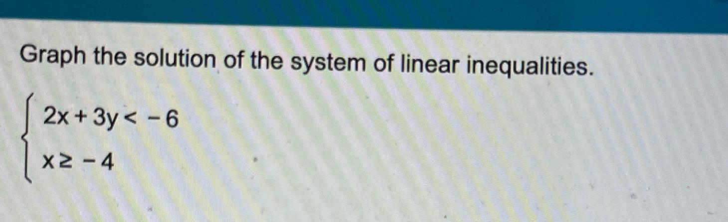 Solved Graph the solution of the system of linear | Chegg.com