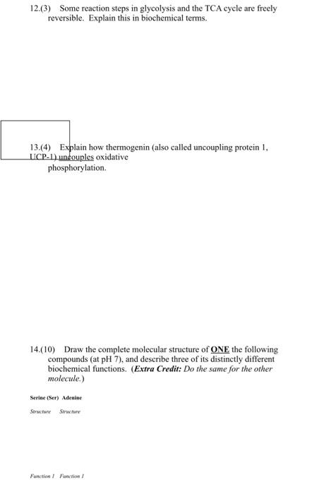Solved 12.(3) Some reaction steps in glycolysis and the TCA | Chegg.com