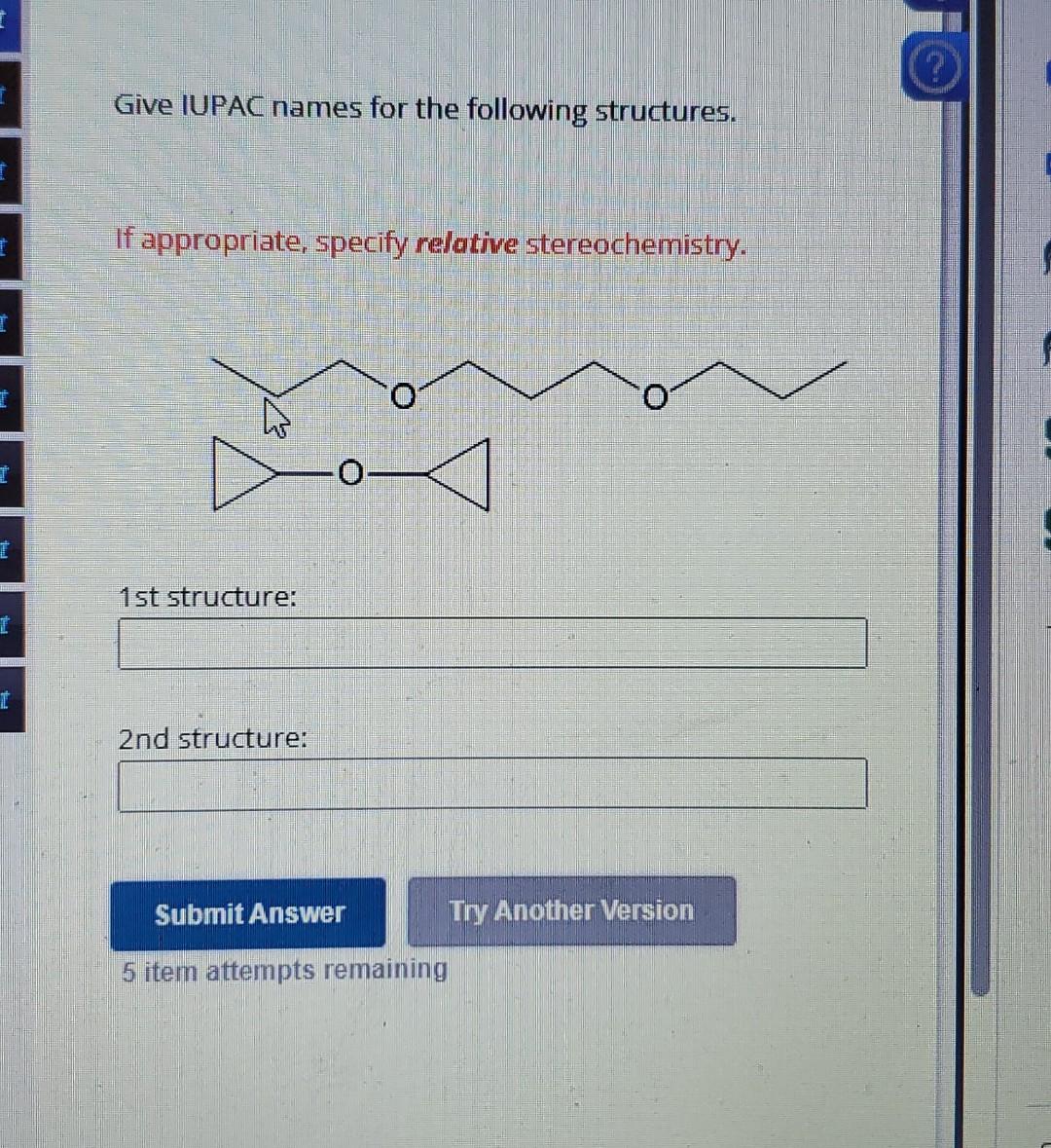 Solved Give IUPAC names for the following structures. If | Chegg.com