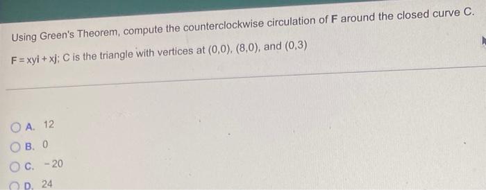 Solved Using Green's Theorem, compute the counterclockwise | Chegg.com