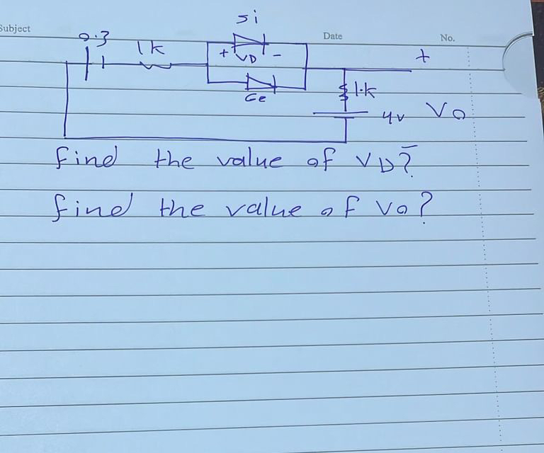 Solved find the value of VD ?find the value of vo? | Chegg.com
