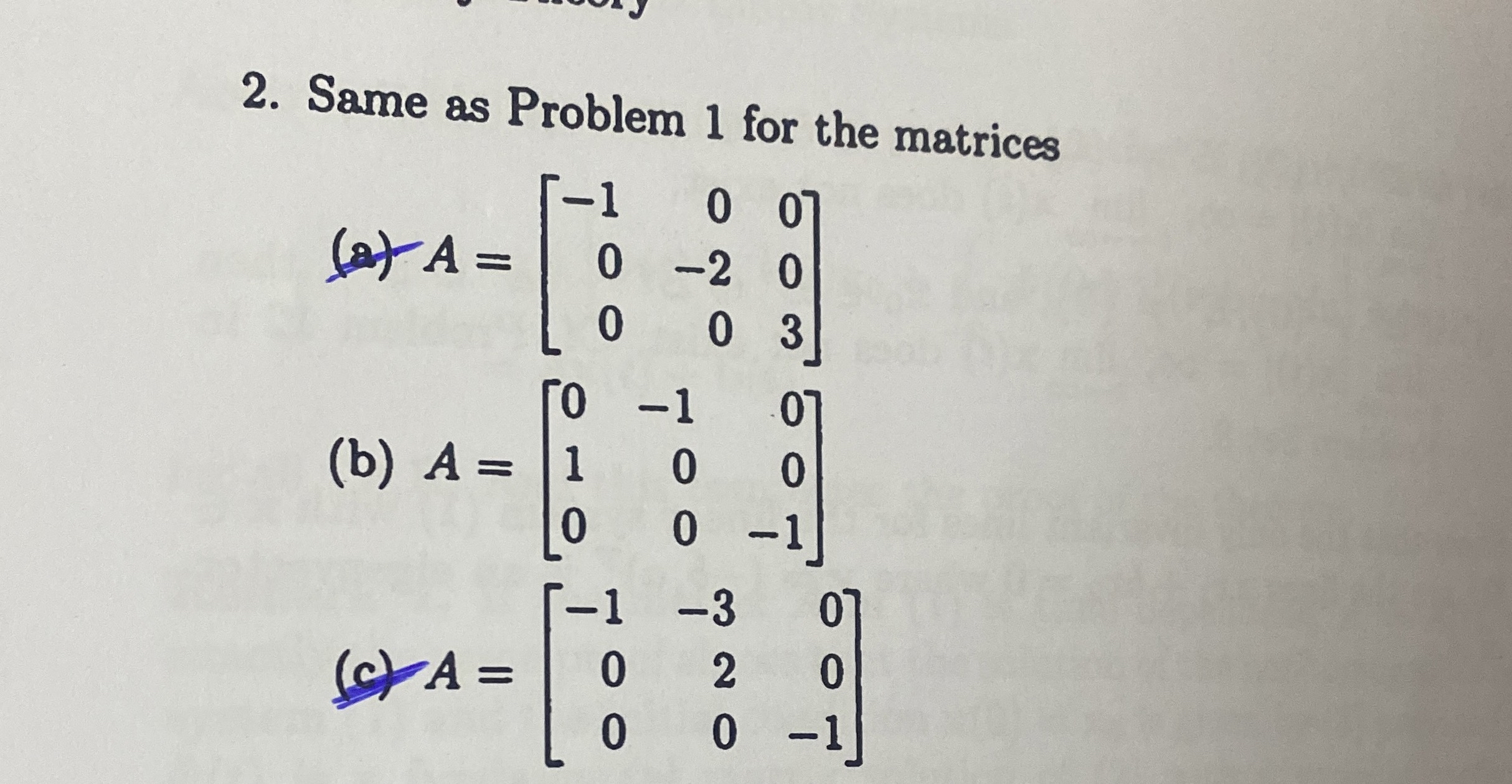 Solved Same as Problem 1 ﻿for the matrices Find tha stable | Chegg.com