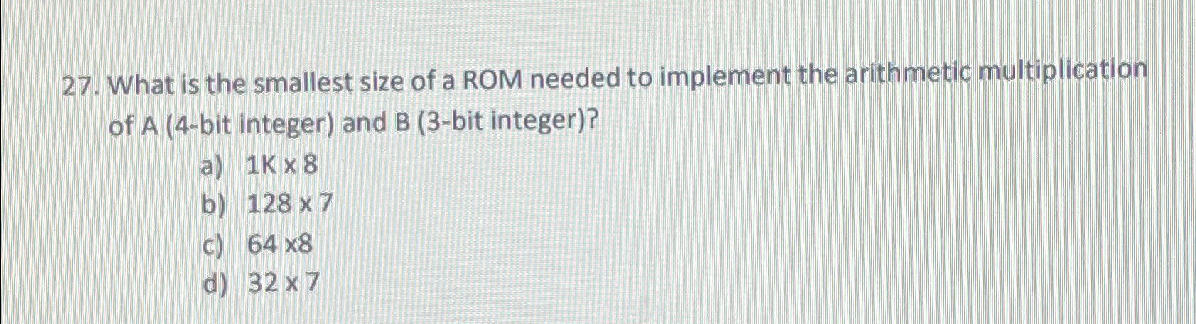 Solved What is the smallest size of a ROM needed to | Chegg.com