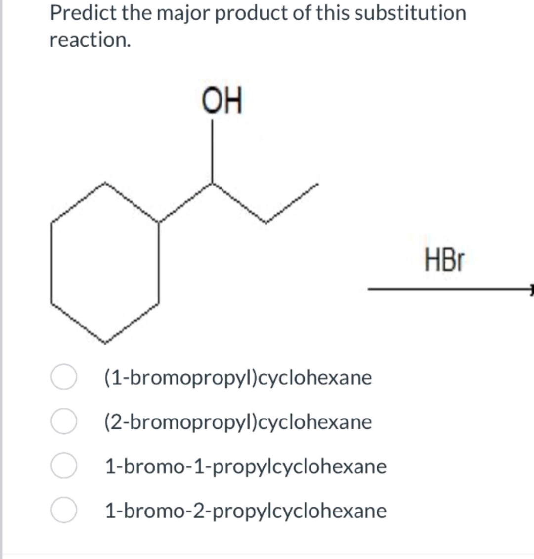 Solved Predict the major product of this substitution | Chegg.com
