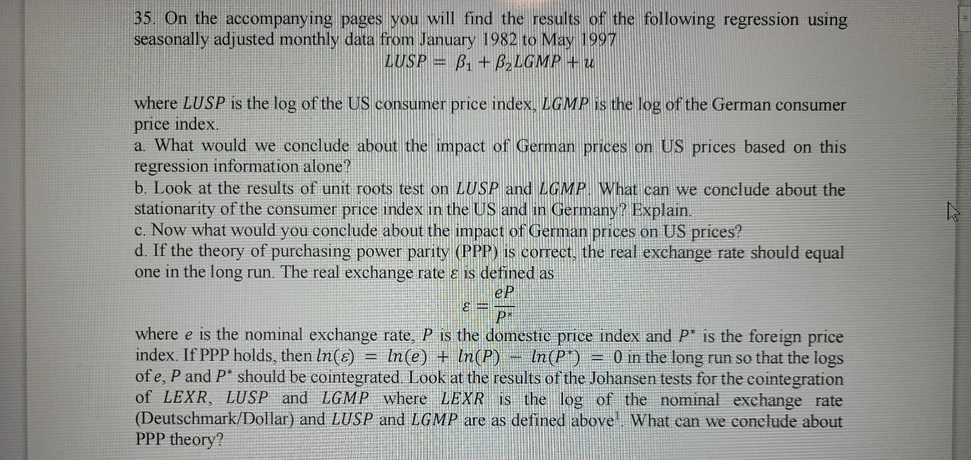 Solved Econometrics Question Please only answer this | Chegg.com