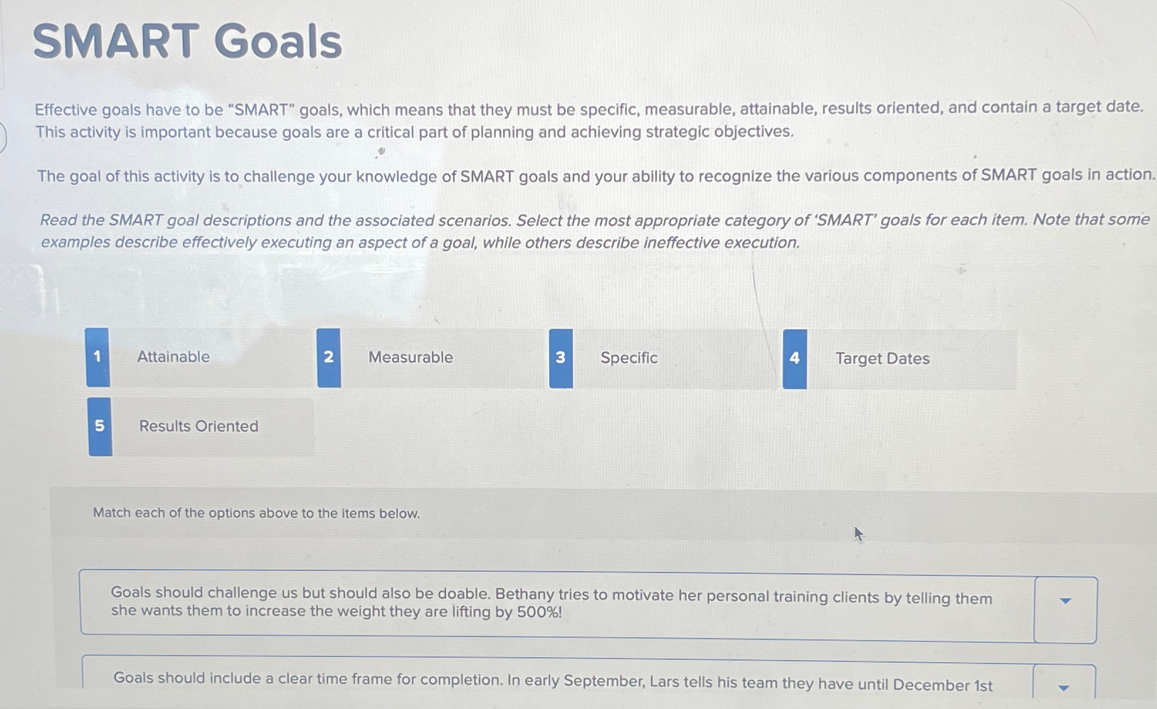 Solved SMART GoalsEffective goals have to be "SMART" goals, | Chegg.com