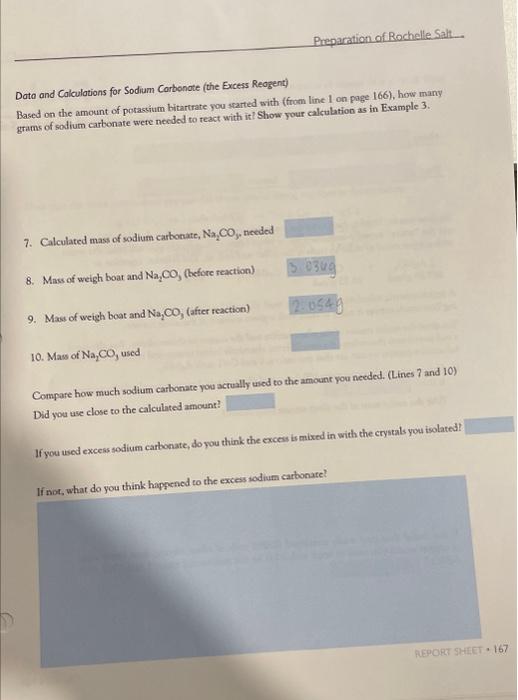 Solved 5. Theoretical yield of Rochelle salt from potastum | Chegg.com