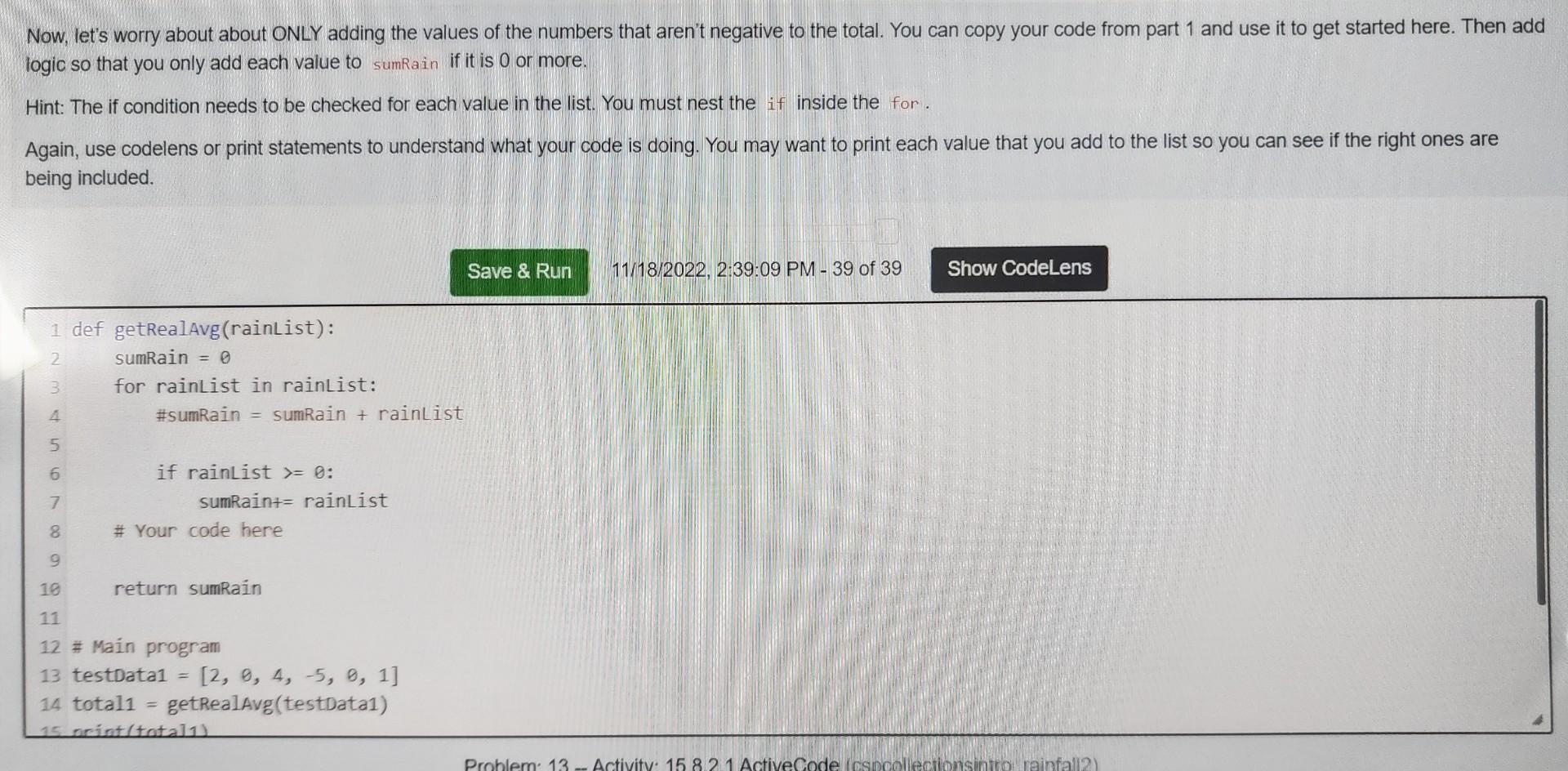 Solved Now, let's worry about about ONLY adding the values | Chegg.com