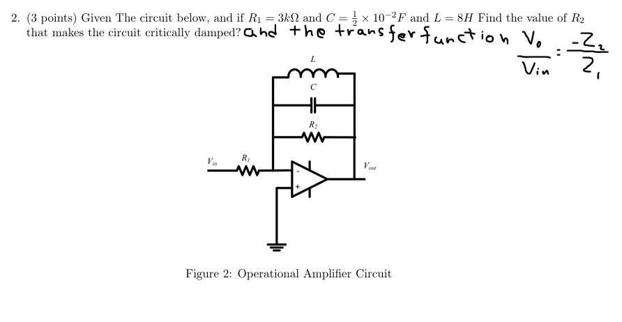 Solved (3 ﻿points) ﻿Given The circuit below, and if R1=3kΩ | Chegg.com