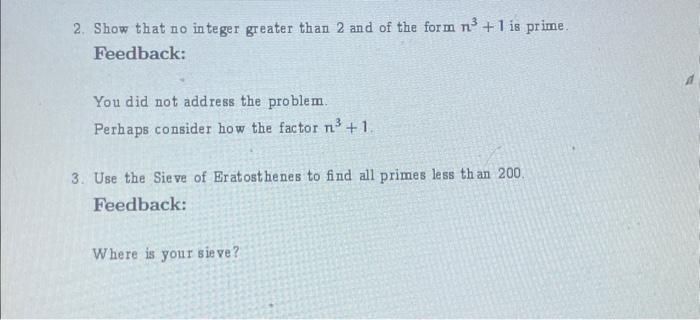Solved 2. Show that no integer greater than 2 and of the | Chegg.com