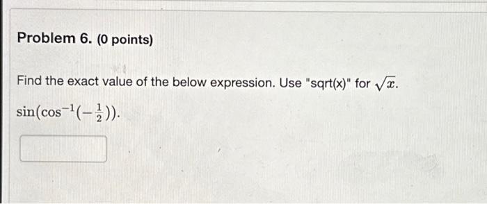 Solved Find the exact value of the below expression. Use | Chegg.com