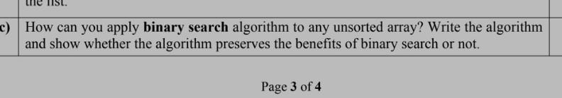 Solved C How Can You Apply Binary Search Algorithm To Any