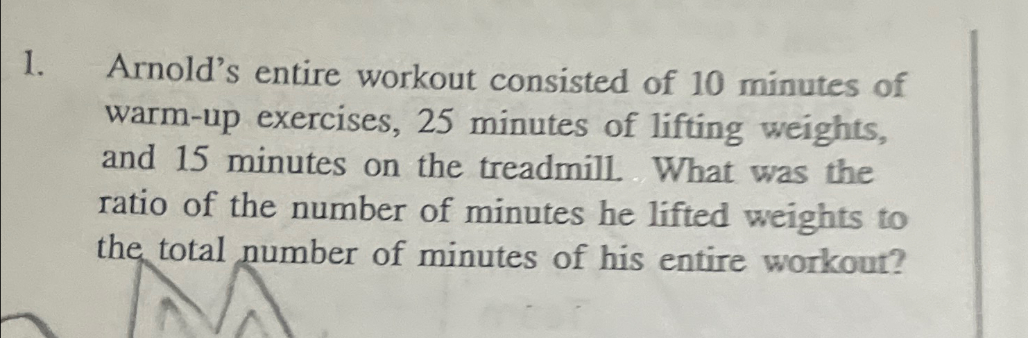 Solved Arnold's entire workout consisted of 10 ﻿minutes of | Chegg.com