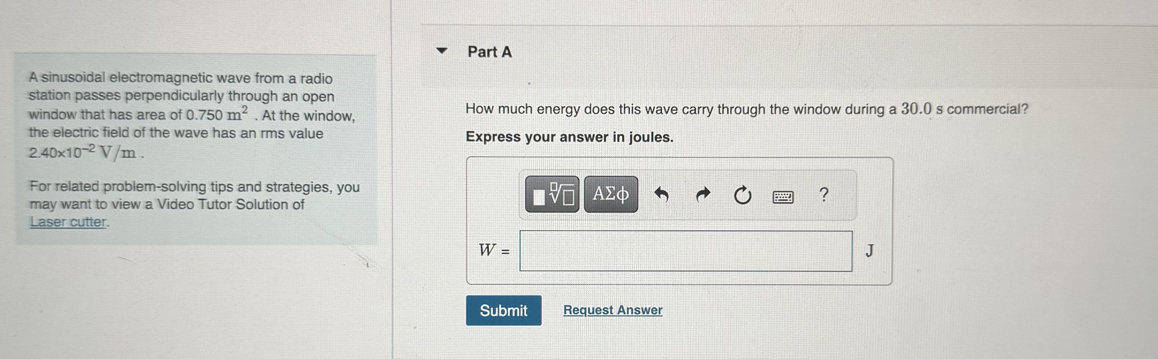 Solved Part AA sinusoidal electromagnetic wave from a | Chegg.com