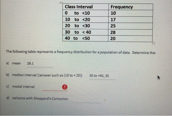 Solved Class Interval 0 to