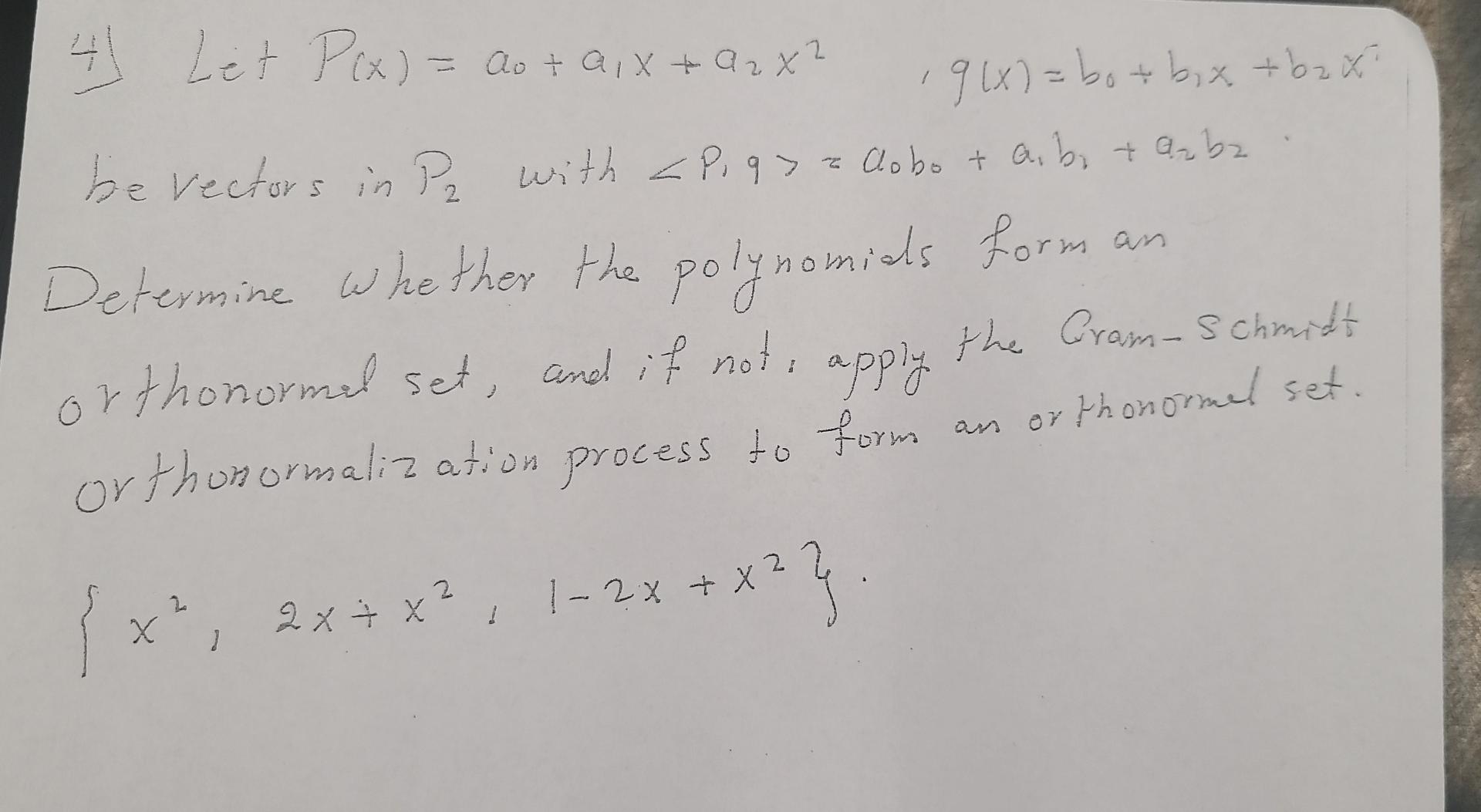 Solved 4le P X A0 A1x A2x2 G X B0 B1x B2x2 Bevectors In P2