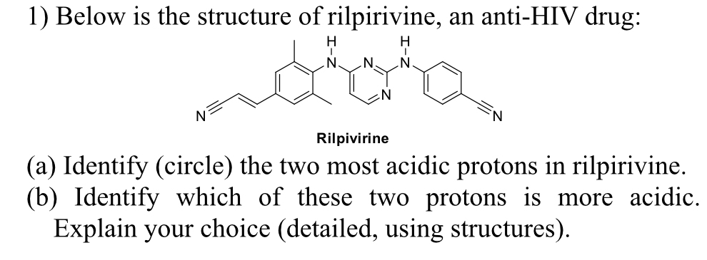 Below is the structure of rilpirivine. an anti-HIV | Chegg.com