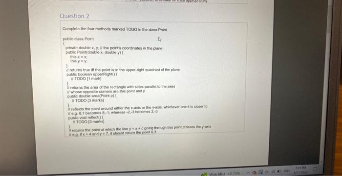 Solved Complete the four methods marked TODO in the dass | Chegg.com