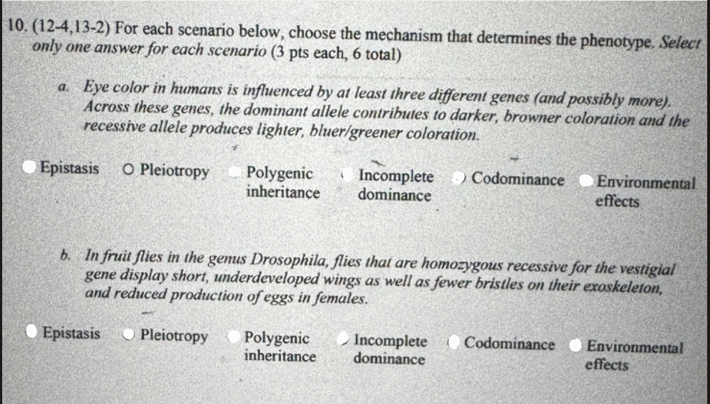 Solved 10. (12-4,13-2) ﻿For each scenario below, choose the | Chegg.com