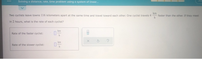 Solved Solving a distance, rate, time problem using a system | Chegg.com