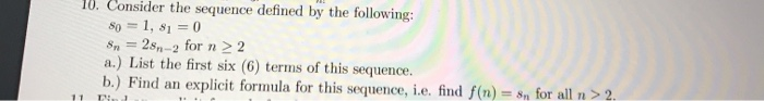 Solved T0. Consider the sequence defined by the following: | Chegg.com
