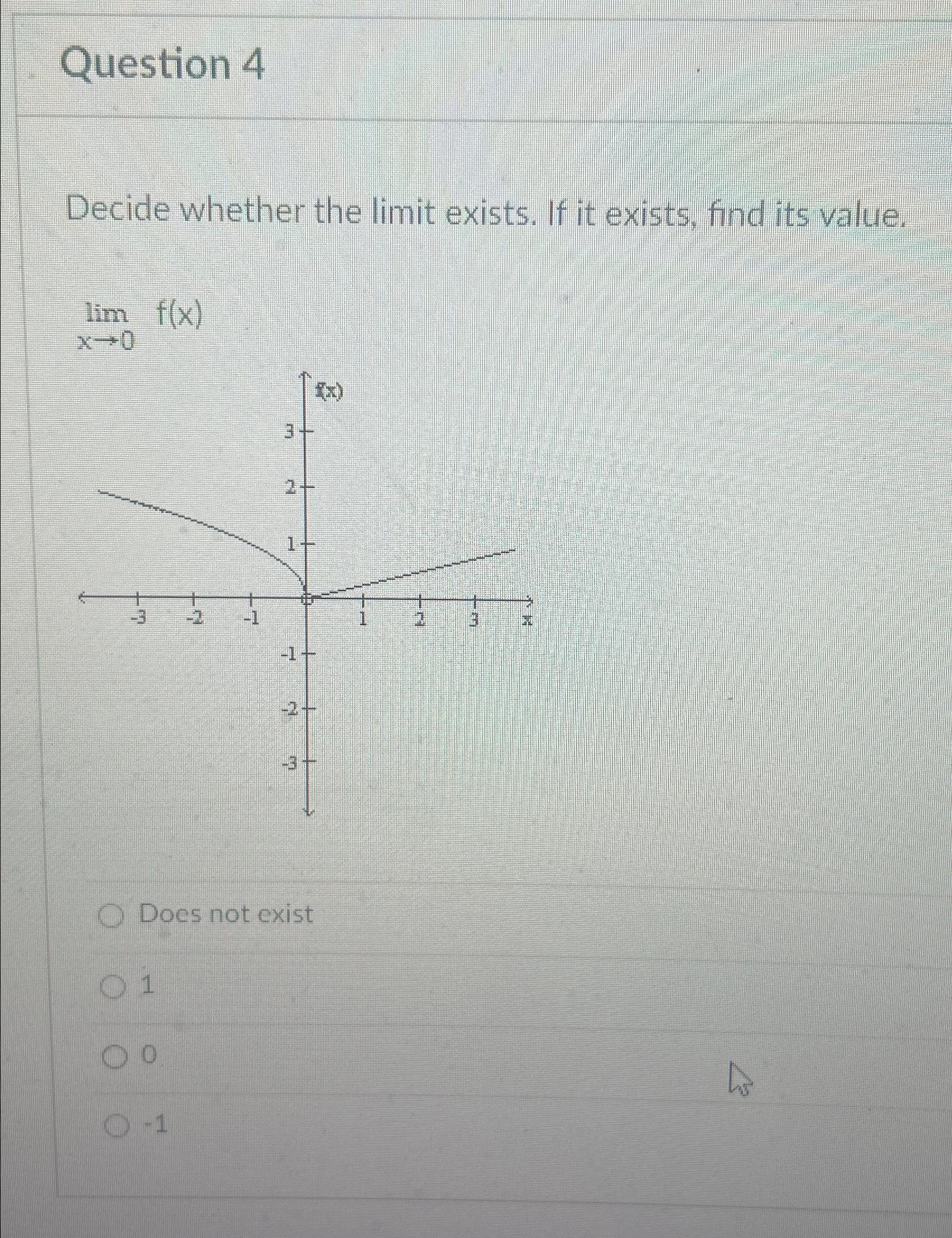 Solved Question 4Decide whether the limit exists. If it | Chegg.com