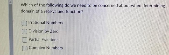 Solved Which of the following do we need to be concerned | Chegg.com