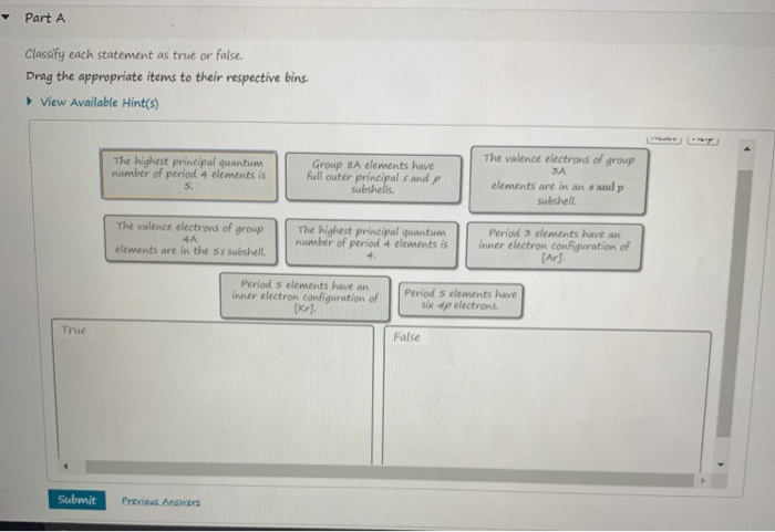 Solved Part A Classify each statement as true or false. Drag | Chegg.com