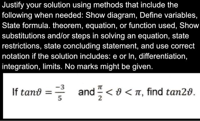 Solved Justify your solution using methods that include the | Chegg.com