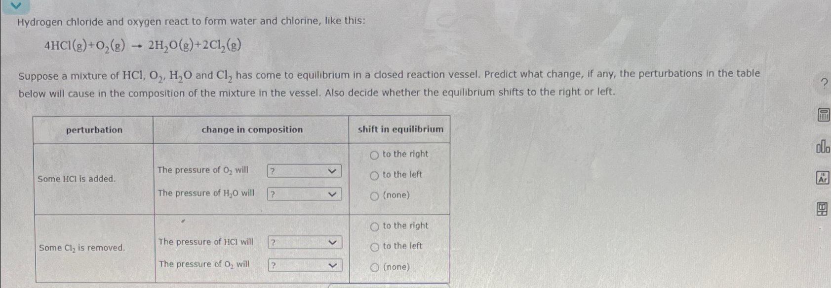 Solved Hydrogen chloride and oxygen react to form water and | Chegg.com