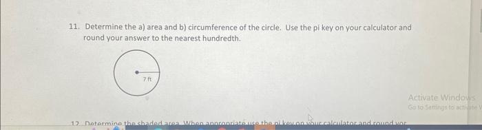 [Solved]: 1. Determine the a) area and b) circumference of