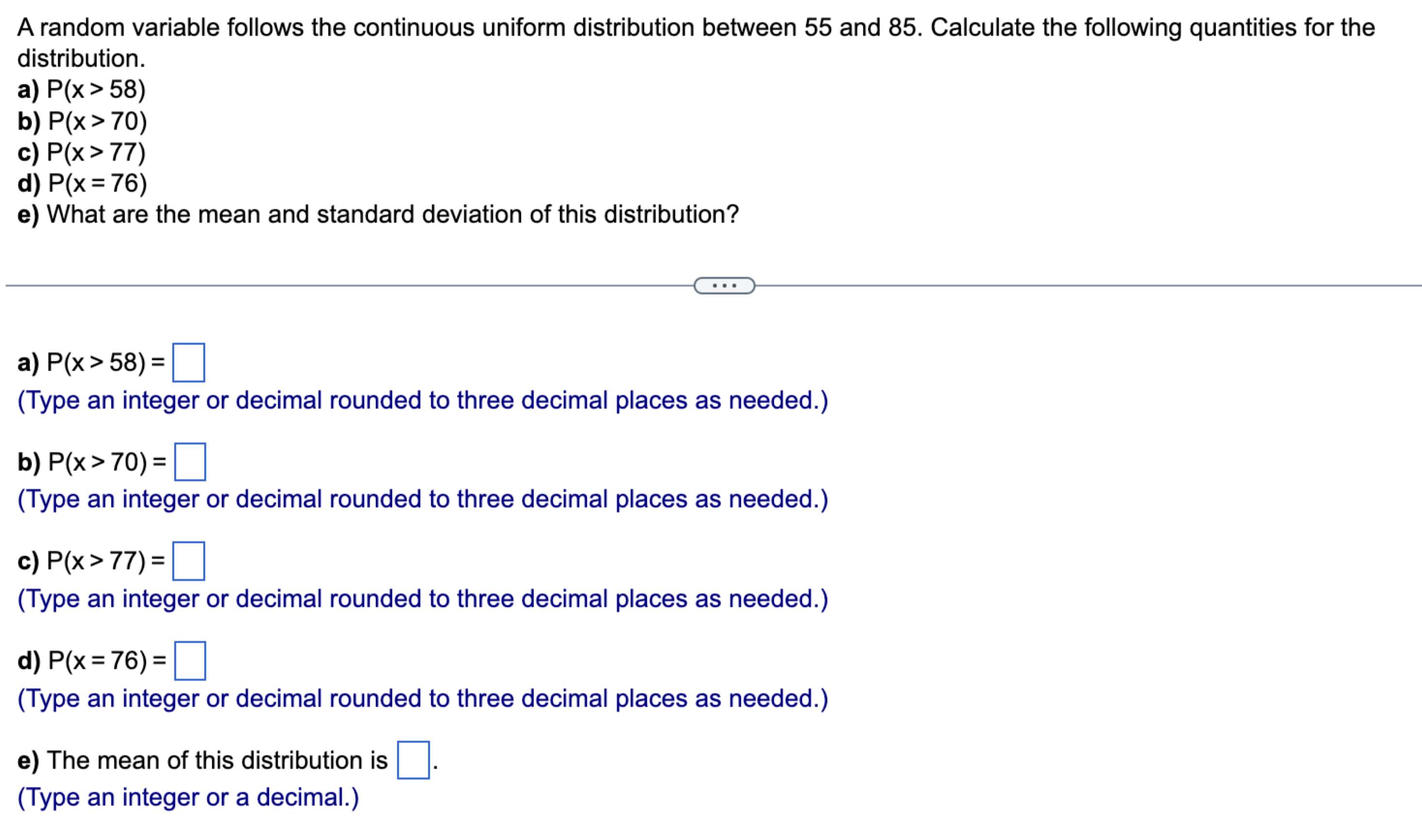 Solved A random variable follows the continuous uniform | Chegg.com