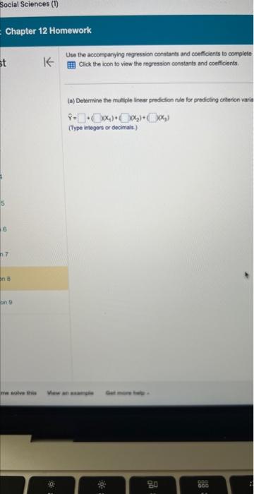 Solved Use the accompanying regression constants & | Chegg.com