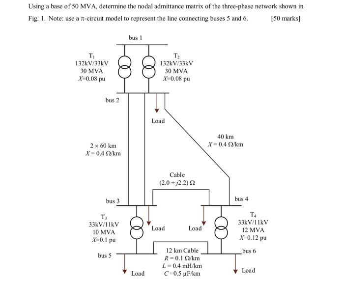 Solved Using a base of 50 MVA, determine the nodal | Chegg.com