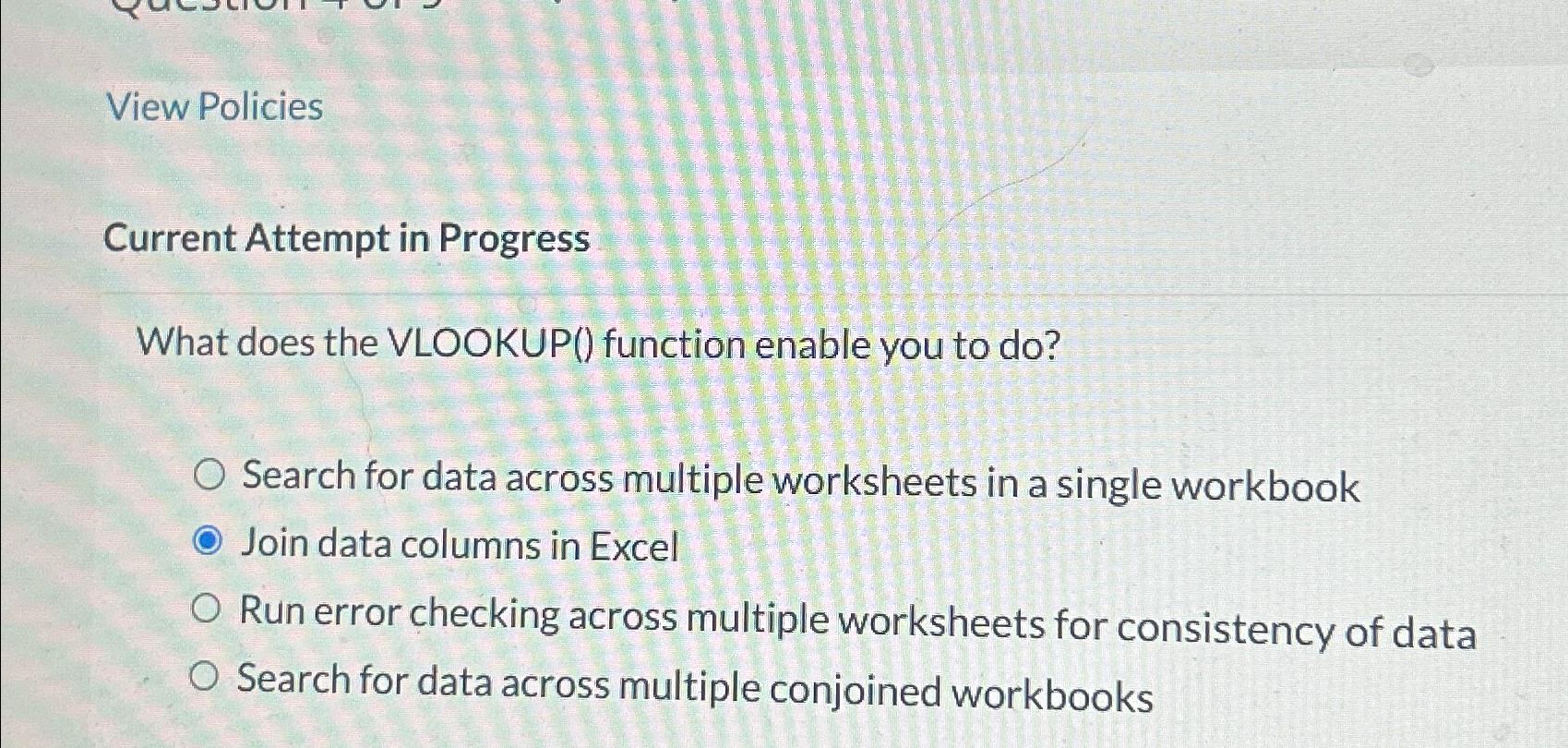 Solved View PoliciesCurrent Attempt in ProgressWhat does the | Chegg.com