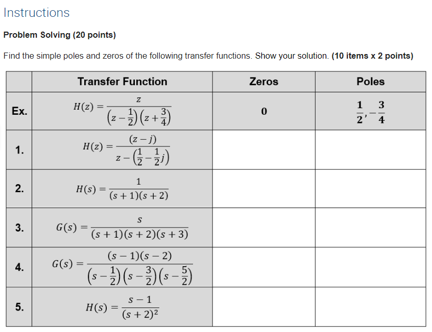 Solved InstructionsInstructionsProblem Solving (20 | Chegg.com